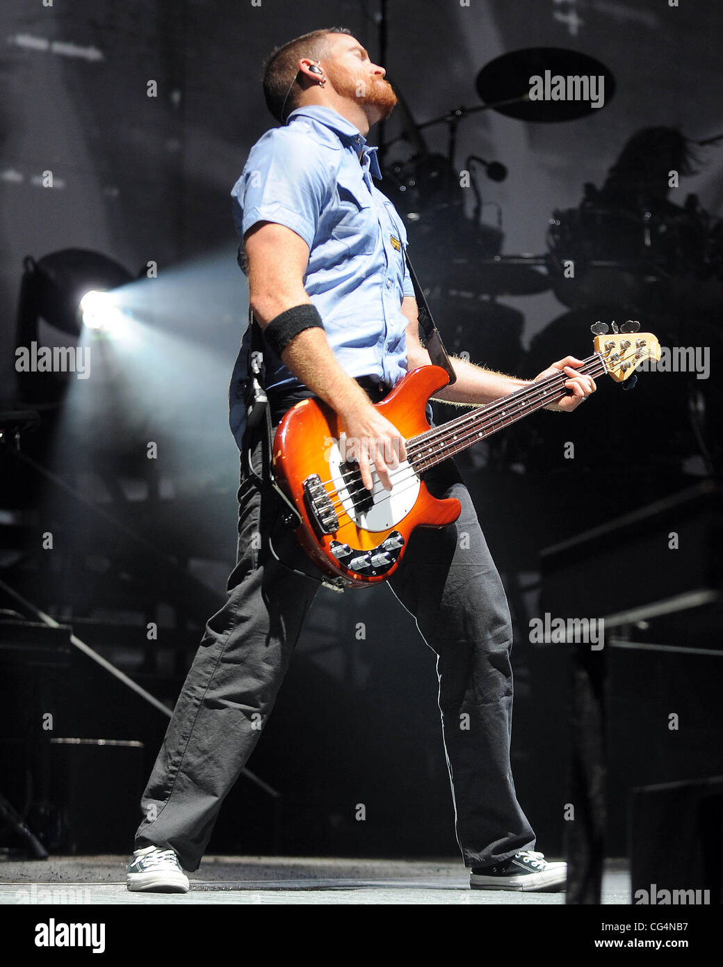 Dave Farrell of Linkin Park performs during 'A Thousand Suns ' world ...
