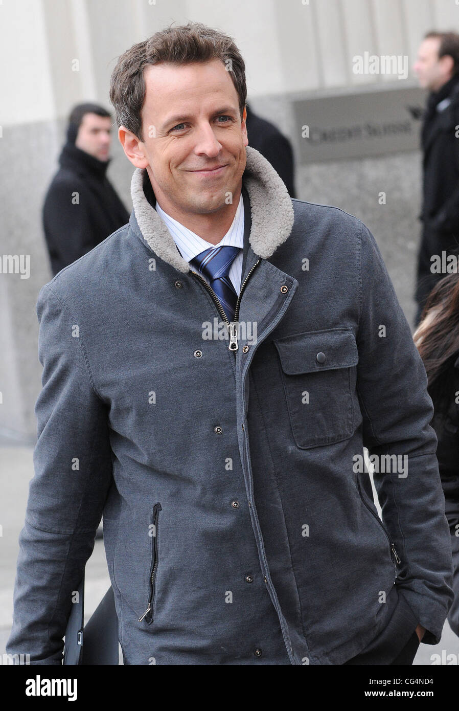 Seth Meyers on the set of "I Don't Know How She Does It" in Manhattan ...