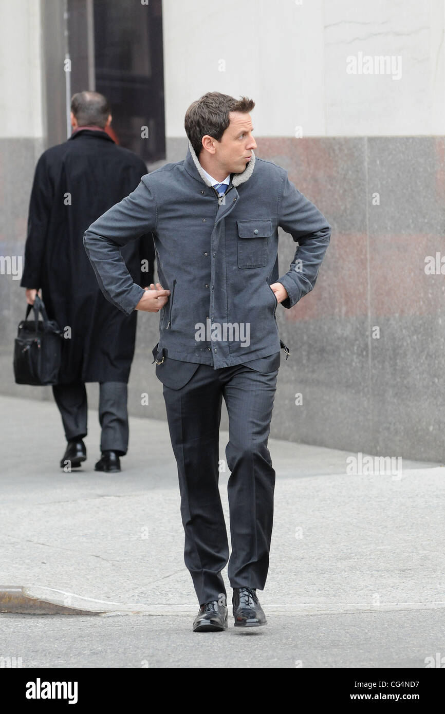 Seth Meyers on the set of "I Don't Know How She Does It" in Manhattan ...