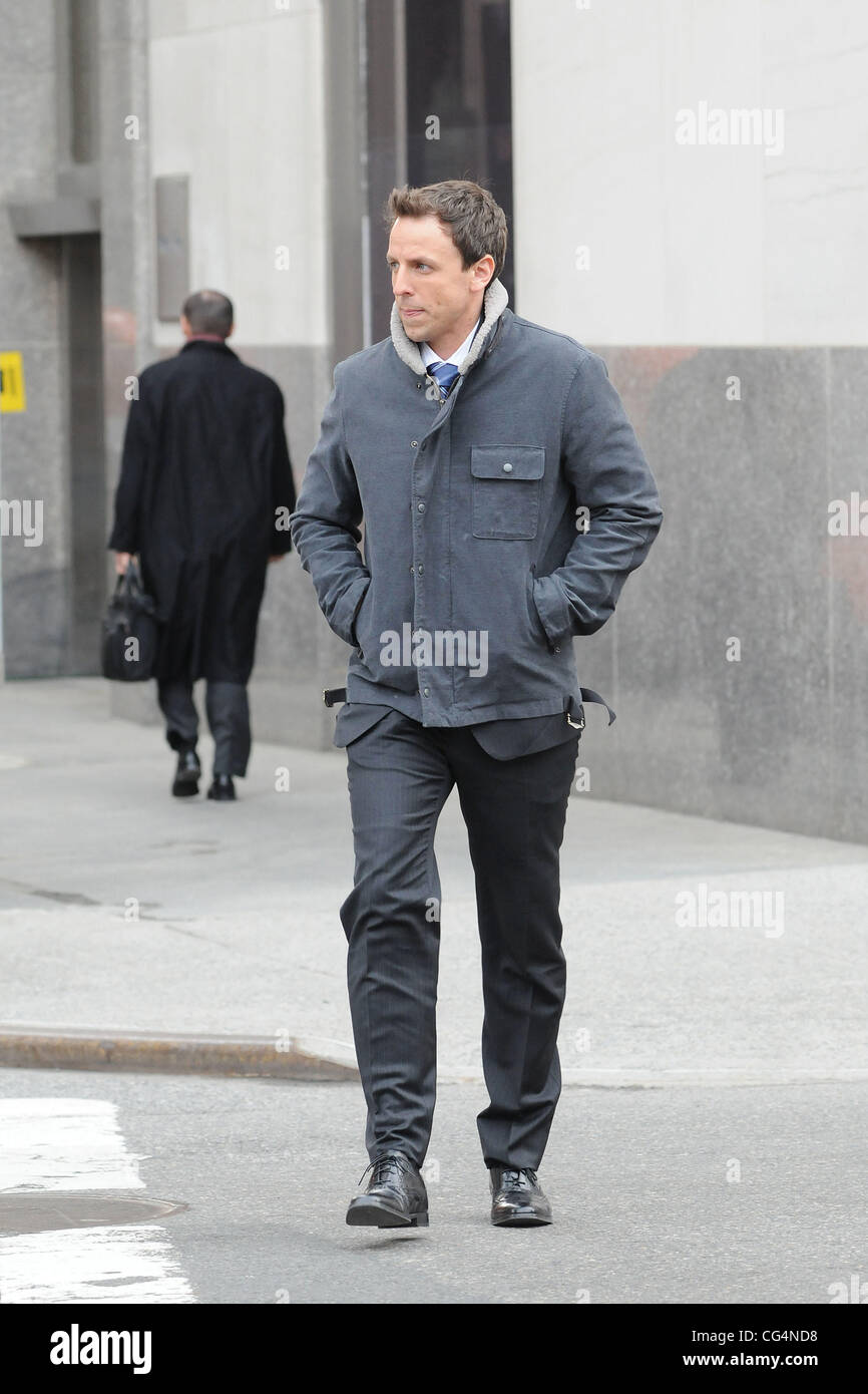 Seth Meyers on the set of "I Don't Know How She Does It" in Manhattan ...
