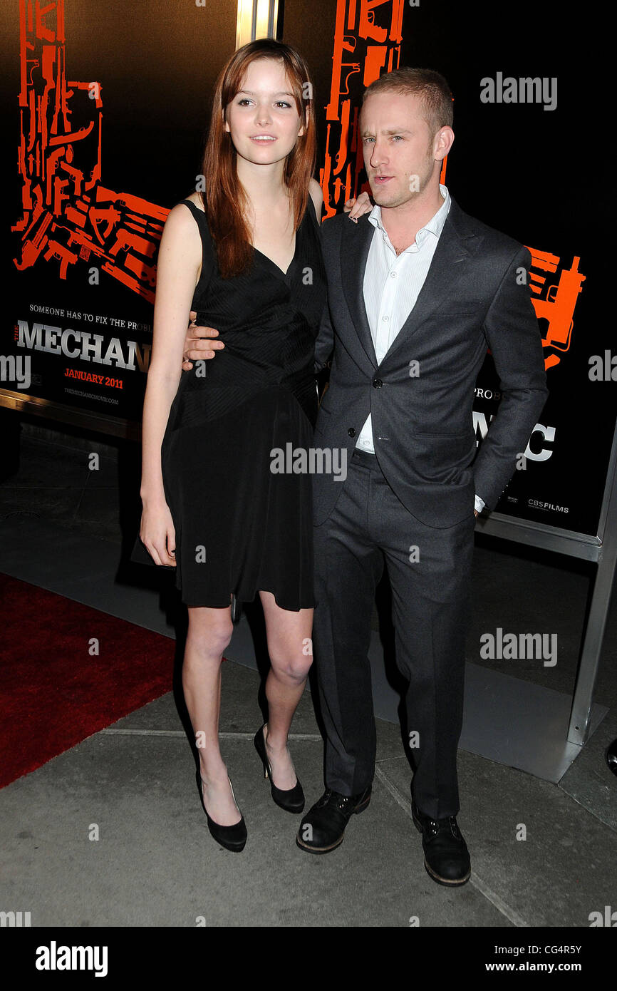 Ben Foster and guest. Los Angeles Premiere of 'The Mechanic' held at ...