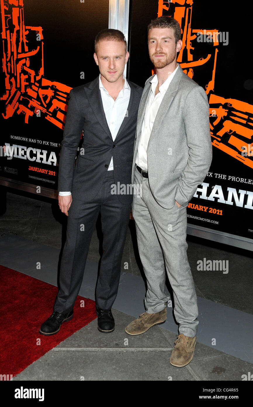 Ben Foster and John Foster. Los Angeles Premiere of 'The Mechanic' held ...