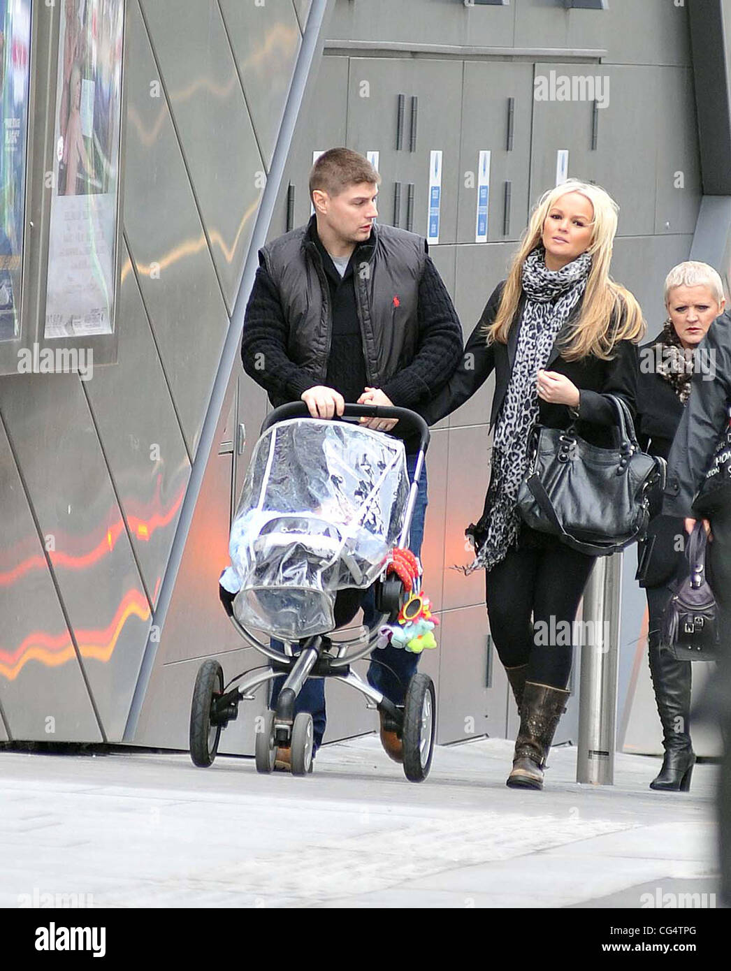 Jennifer Ellison, her husband Robbie and son Bobby leaving the Grand ...