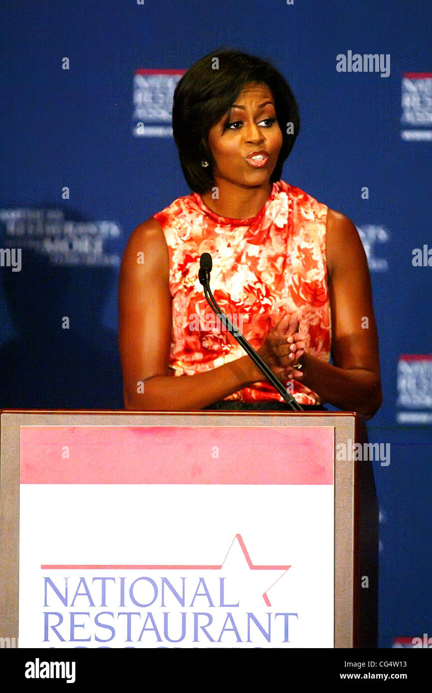 First Lady Michelle Obama delivers remarks at the National Restaurant ...