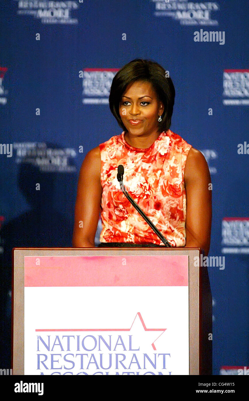 First Lady Michelle Obama delivers remarks at the National Restaurant ...
