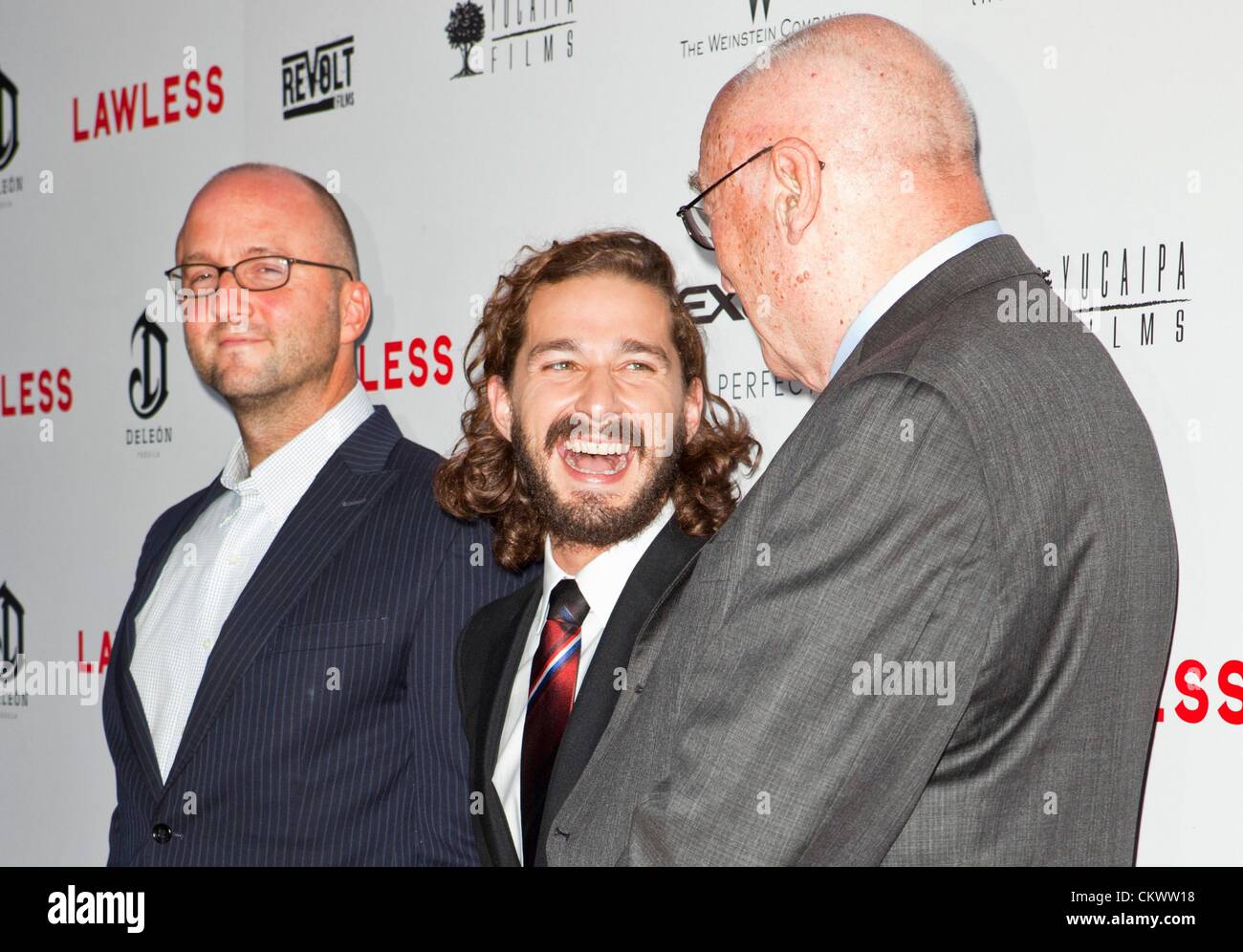 Guy Pearce, Shia LaBeouf, Matt Bondurant at arrivals for LAWLESS ...
