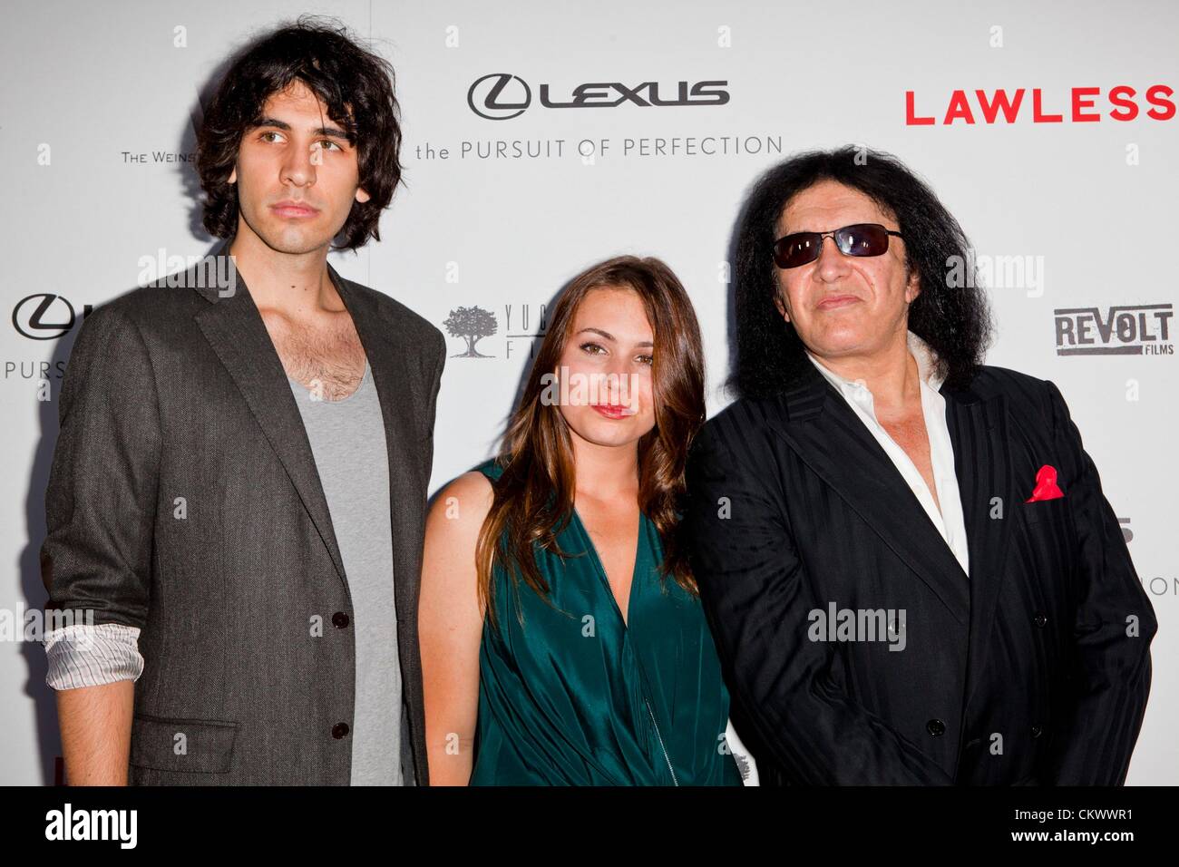 22nd Aug 2012. Nick Simmons, Sophie Simmons, Gene Simmons at arrivals ...