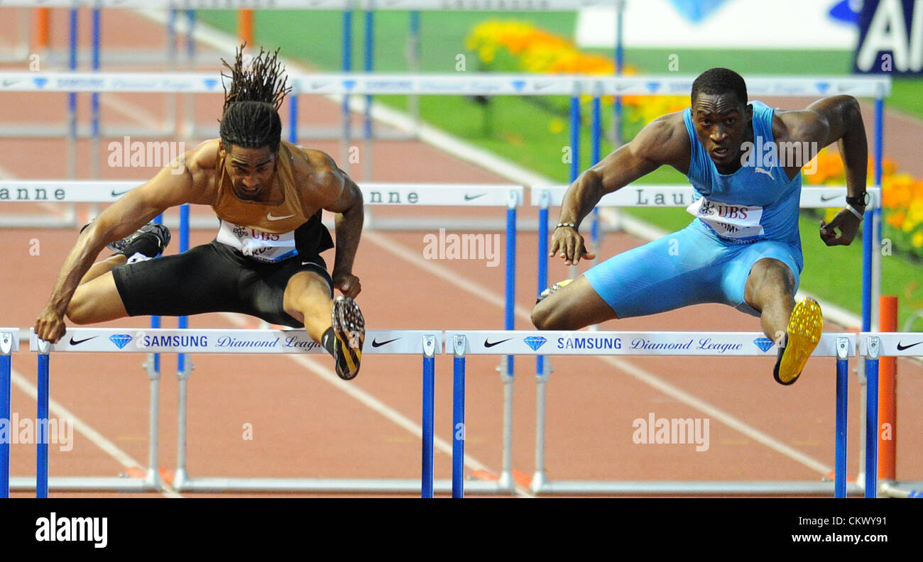 Thursday 23rd August 2012. Lausanne, Switzerland. Men's 110m Hurdles ...