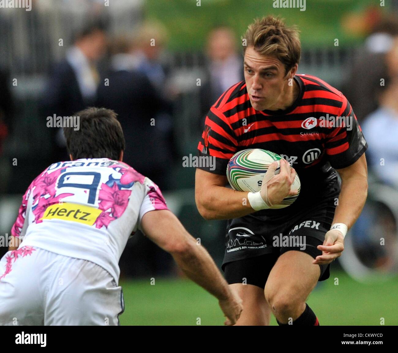 23.8.12 London. England. Chris Wyles of Saracens in action during the ...