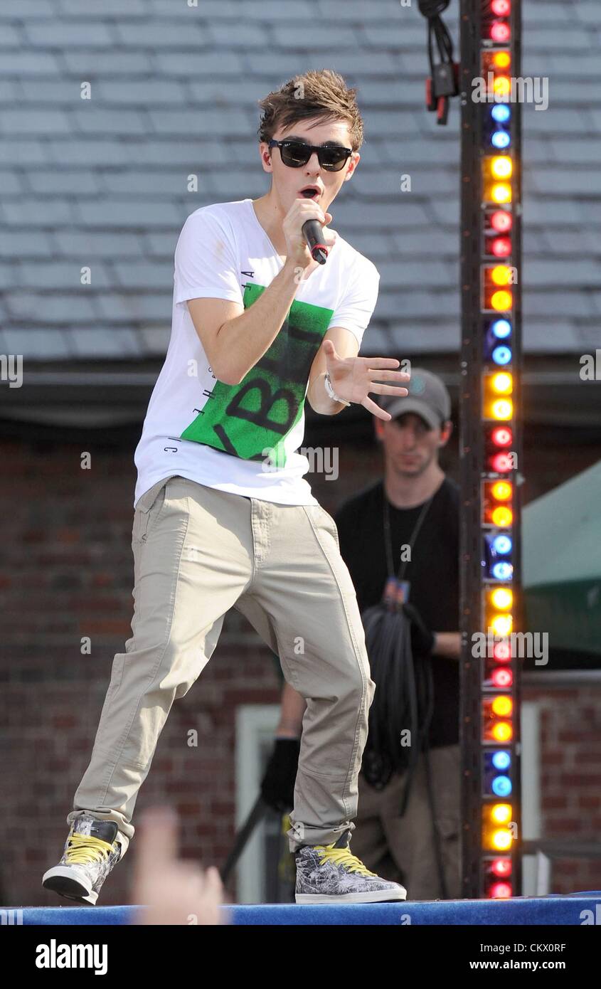 24th Aug 2012. Nathan Sykes on stage for THE WANTED and Tyra Banks in ...