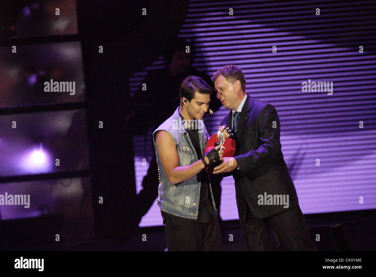 Sopot, Poland 24th, August 2012 Sweedish singer Eric Saade got the main ...