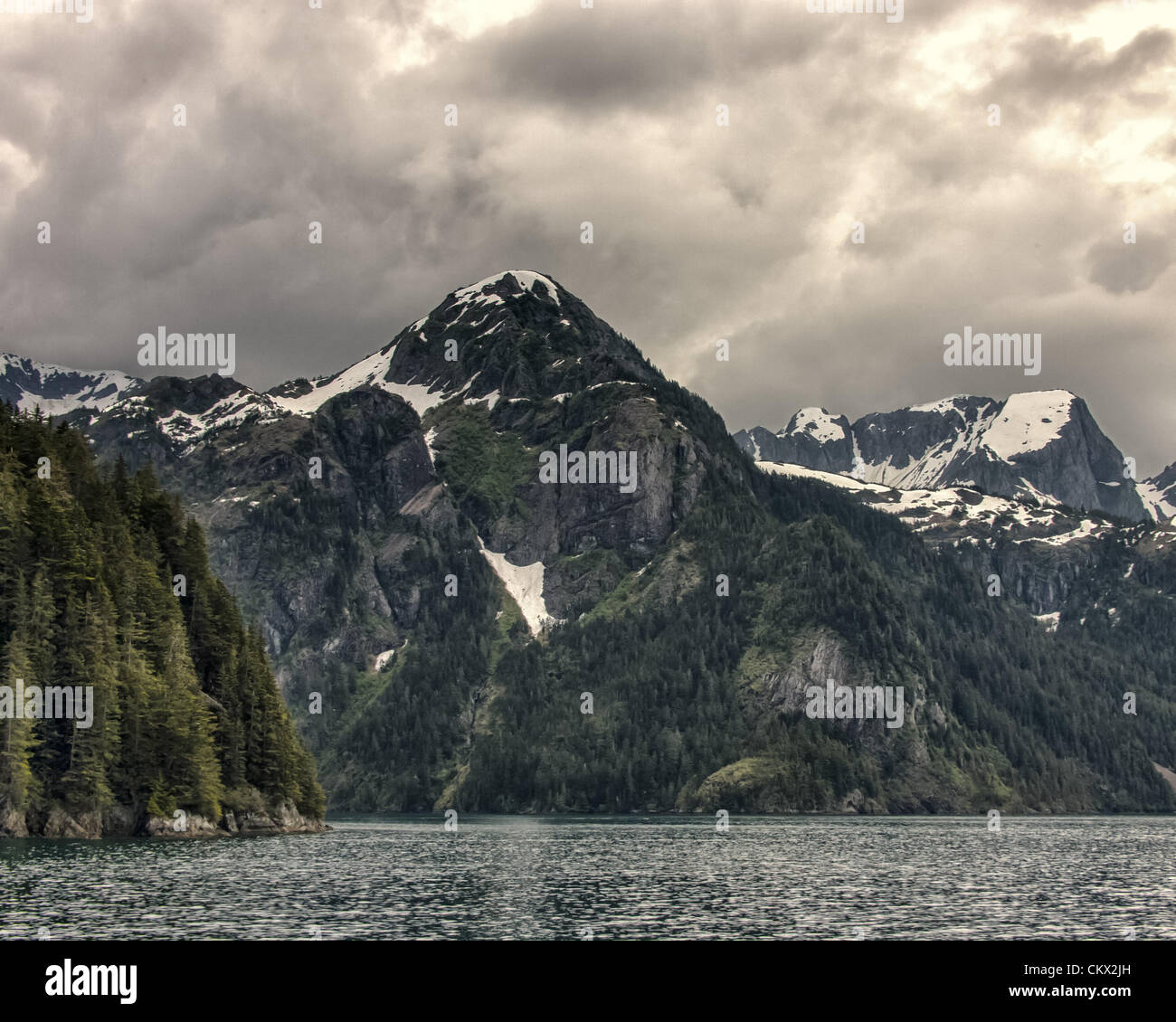 July 1, 2012 - Alaska, US - Dramatic cloud formations frame the ...