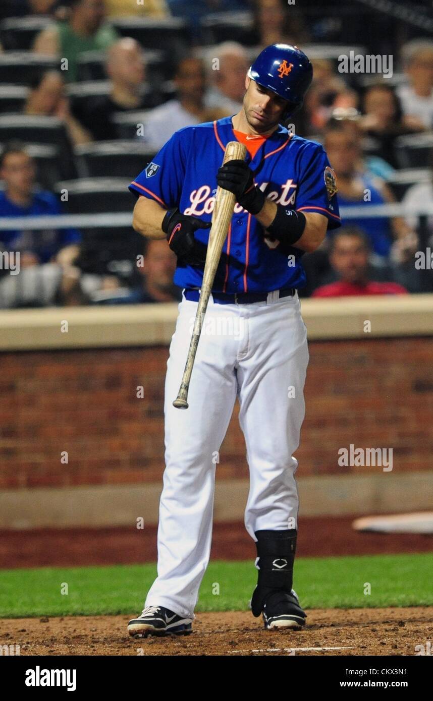 Aug. 24, 2012 - Queens, New York, U.S. - DAVID WRIGHT looks over his ...