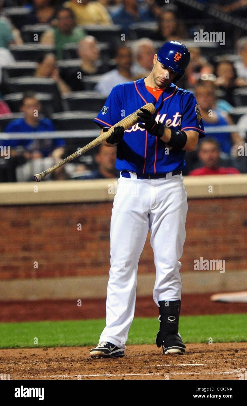 Aug. 24, 2012 - Queens, New York, U.S. - DAVID WRIGHT looks over his ...