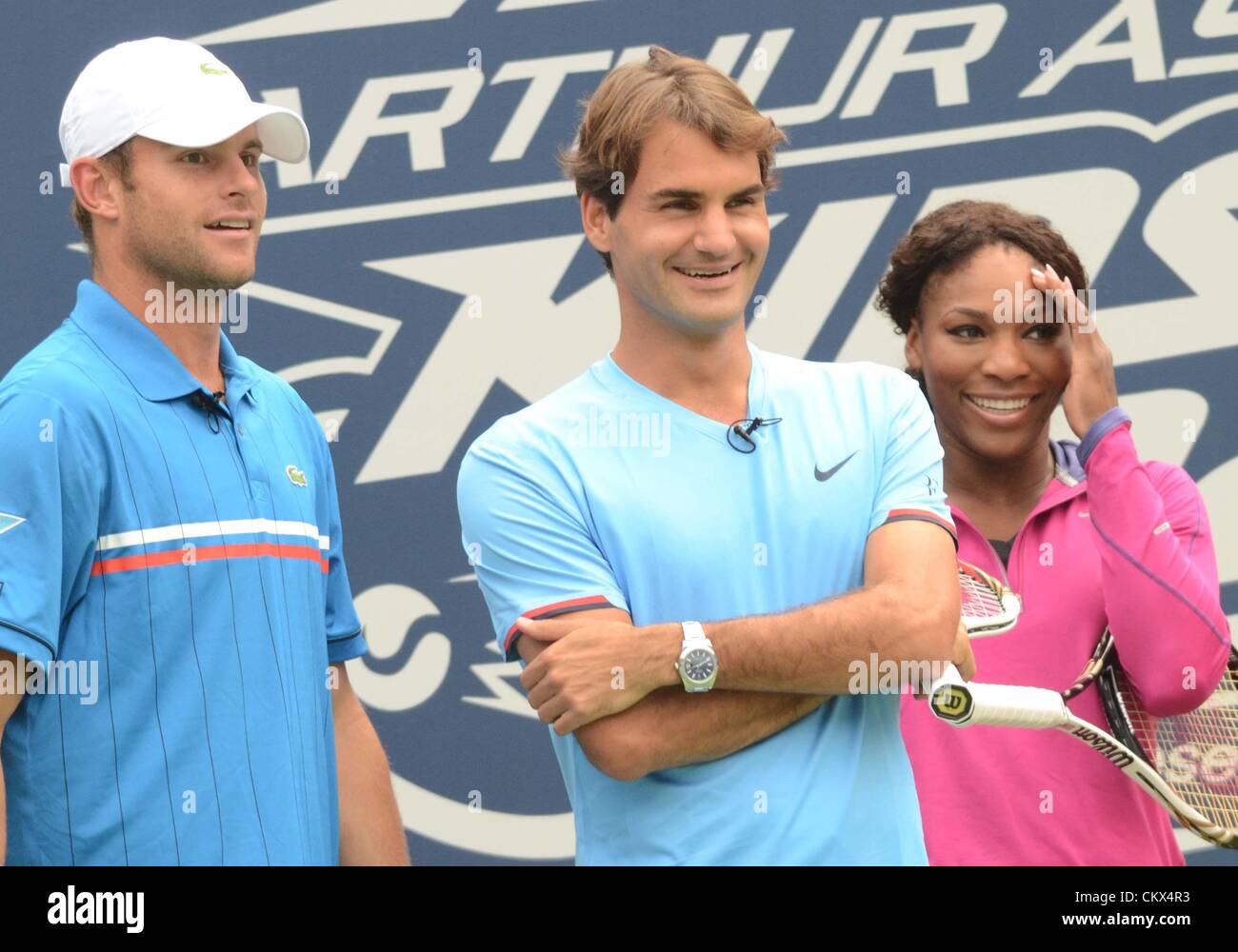 25th Aug 2012. Andy Roddick, Roger Federer, Serena Williams in ...