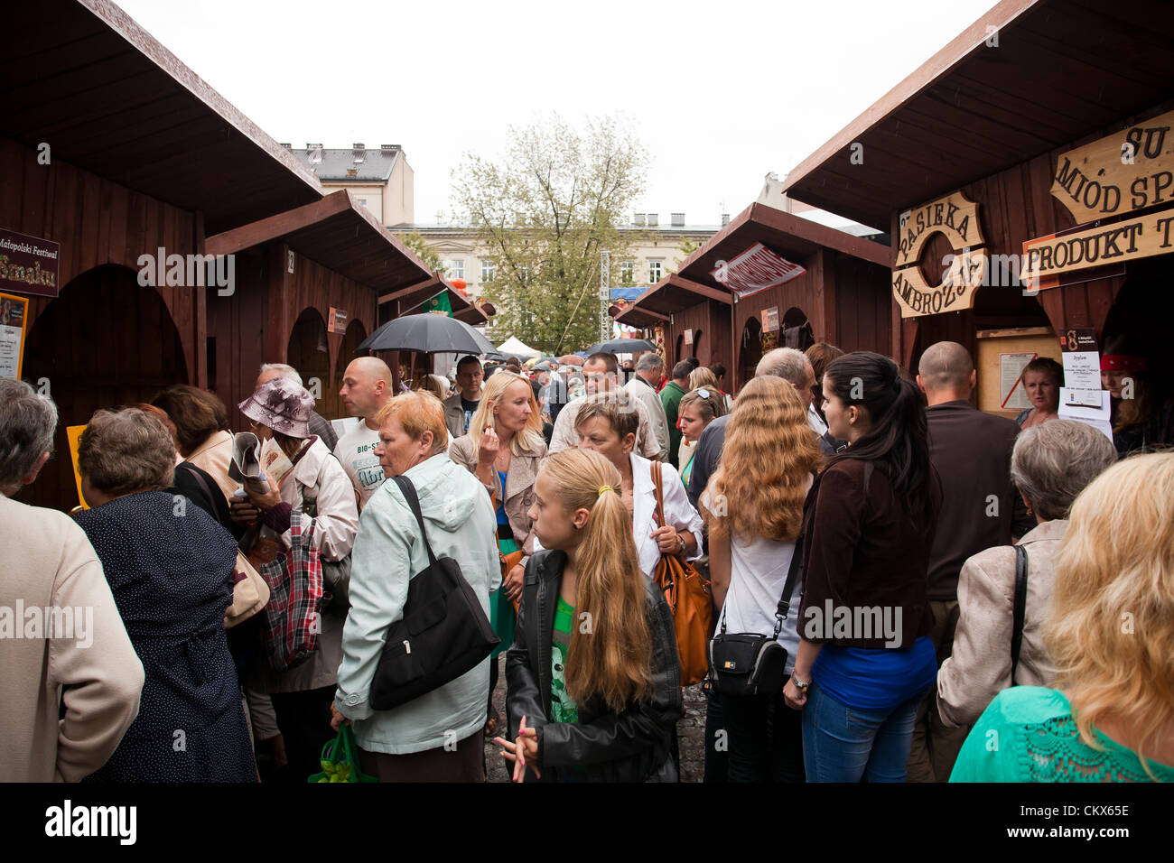 August 26, 2012 Cracow, Poland - Market stall during annual traditional ...