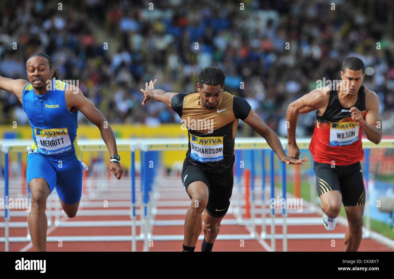 26th Aug 2012. 26.08.2012 Birmingham, England. 110m Hurdles, Jason ...