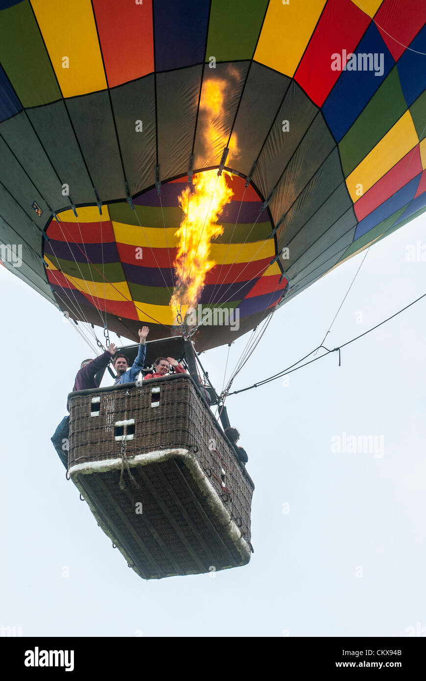26th Aug 2012. Passengers wave to the crowd from the Colin Hodges G ...