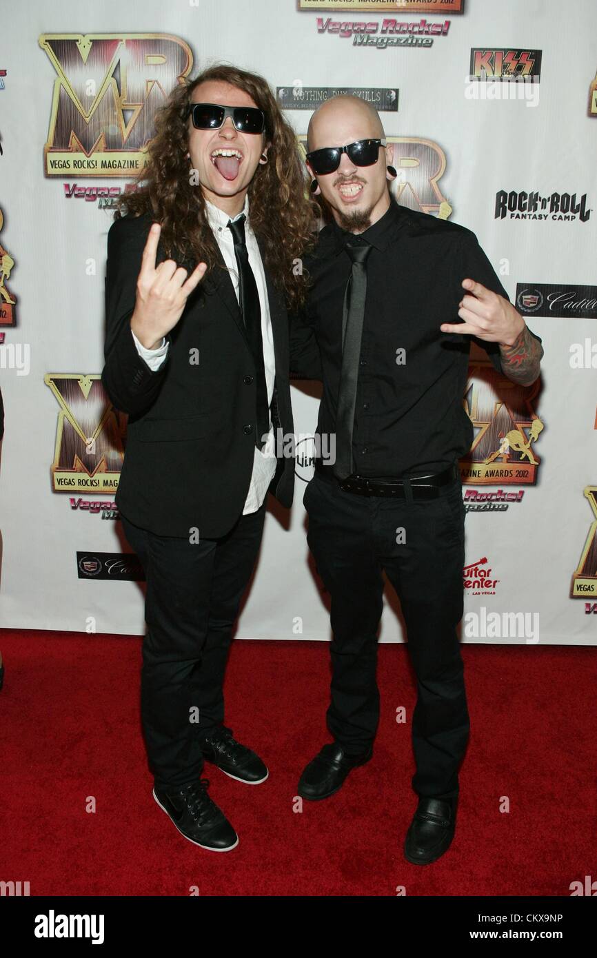26th Aug 2012. Levi Benton, Ryan Neff of Miss May I at arrivals for The ...