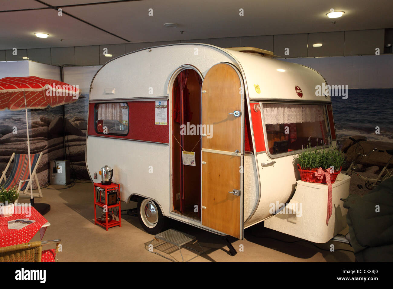 DUESSELDORF - AUGUST 27: Historical Wilk Sport mobile home showed at ...