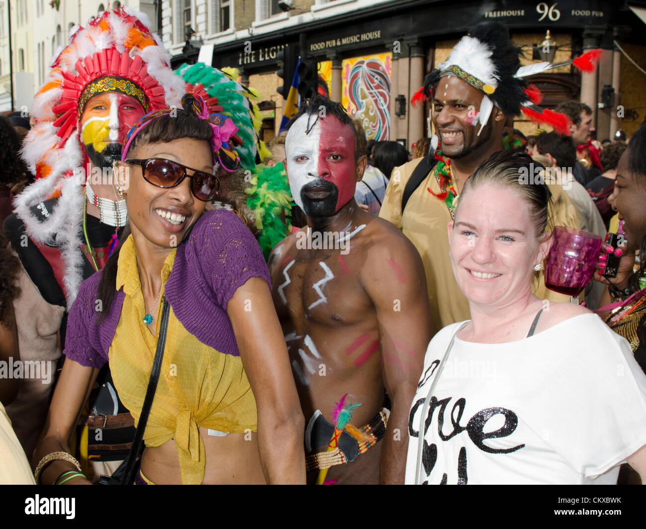 revellers in costume at Notting Hill Carnival Bank holiday Monday ...
