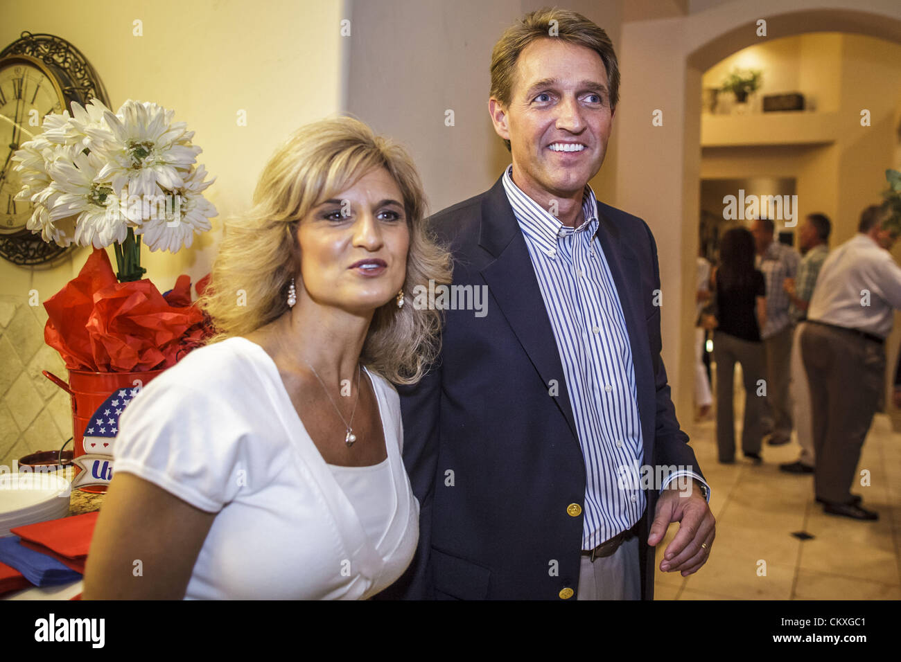 Mesa, Arizona, U.S. Aug. 28, 2012. Congressman JEFF FLAKE and his wife ...
