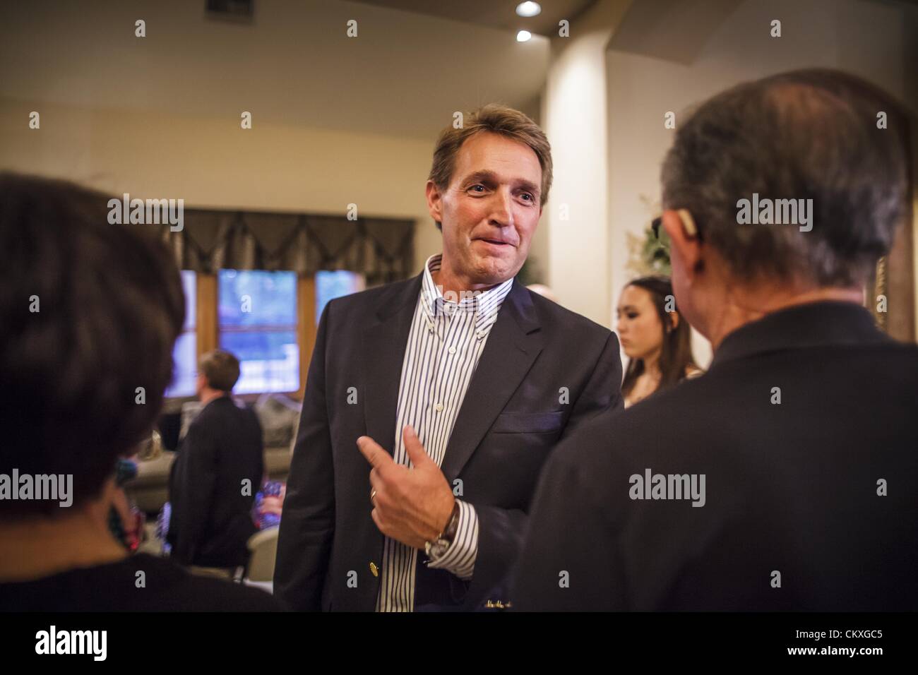 Mesa, Arizona, U.S. Aug. 28, 2012. Congressman JEFF FLAKE, (R-AZ) talks ...