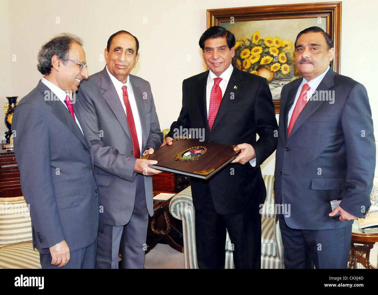 ISLAMABAD, PAKISTAN AUG 29: Prime Minister, Raja Pervez Ashraf receives ...