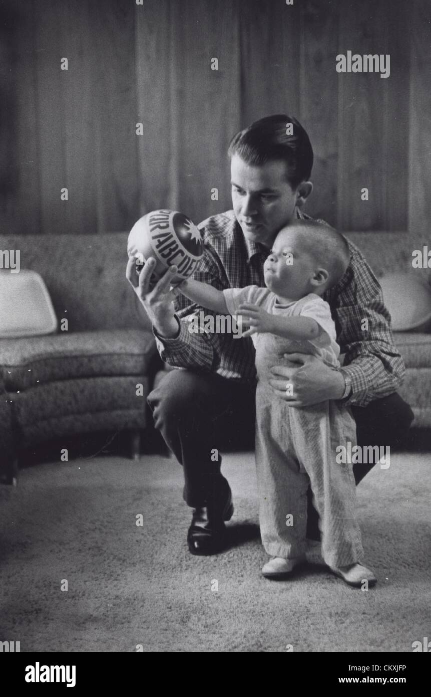 DICK CLARK with son Richard A. Clark 1957.(Credit Image: Â© Jack Stager ...