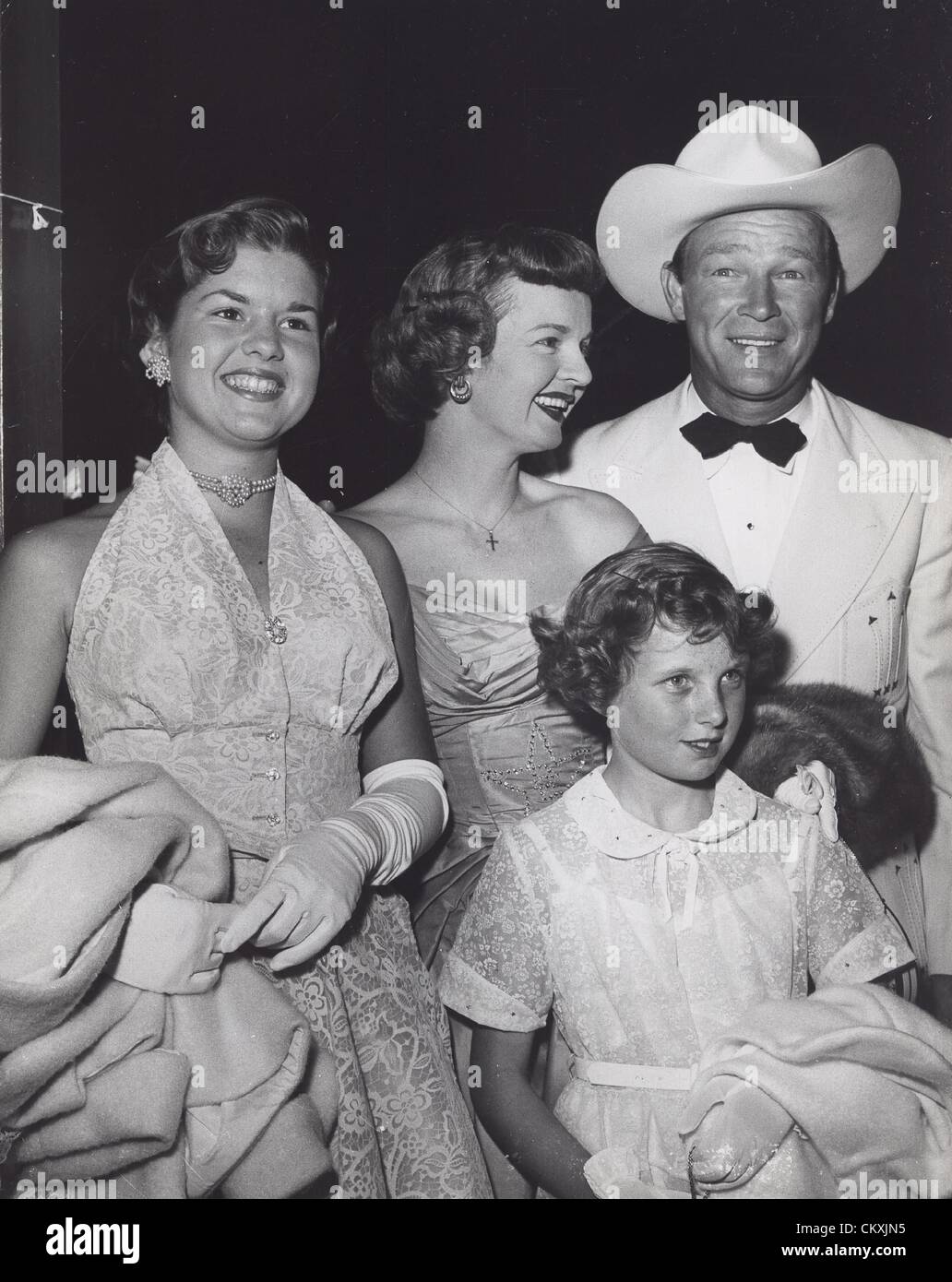 ROY ROGERS with wife Dale Evans and daughters Cheryl Darlene Rogers ...