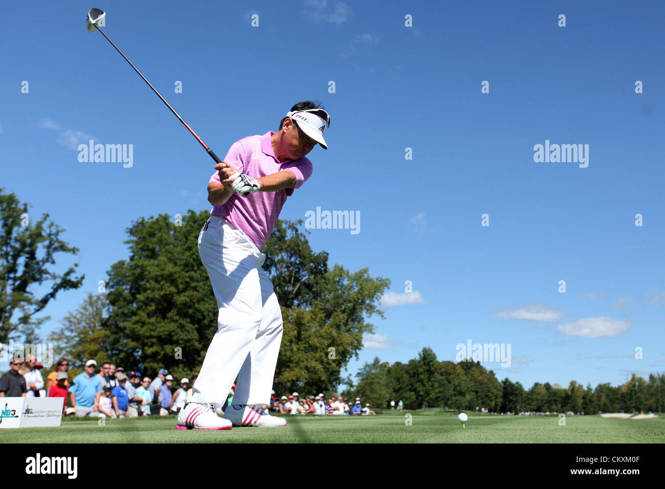 Vernon, New York, U.S. Aug 29th 2012. Charlie Wie tees off on the 2nd ...