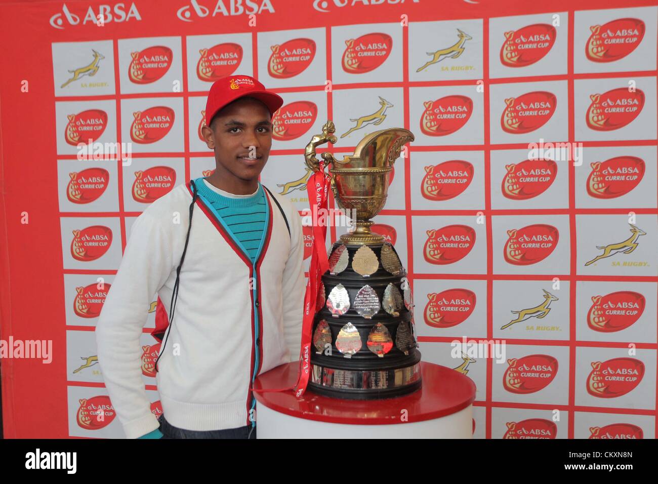 Cape Town, South Africa. 30th Aug 2012. A Currie Cup supporter posing ...