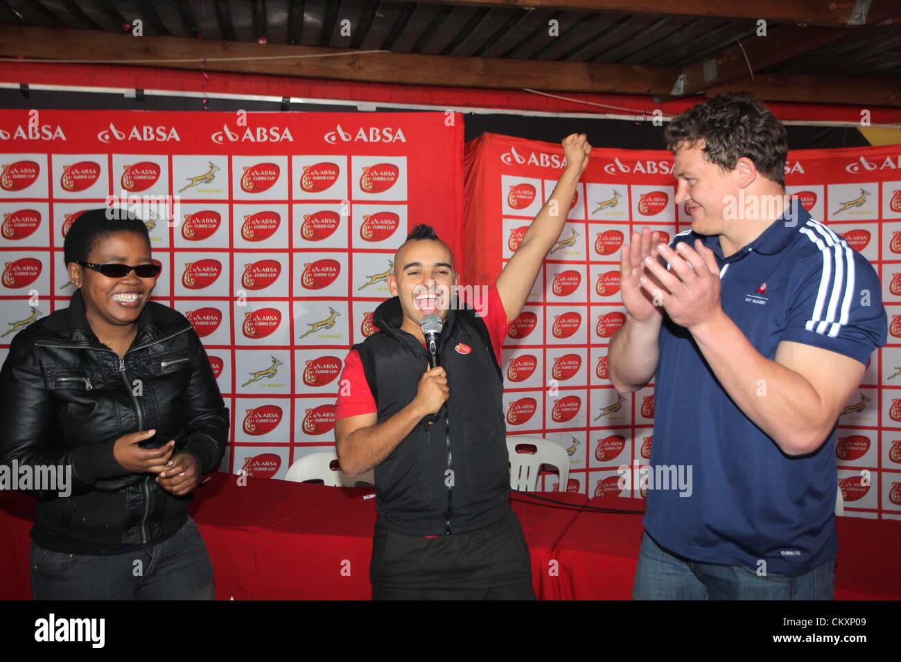 Cape Town, South Africa. 30th Aug 2012. Goodhope FM DJ Carl Wastey with ...