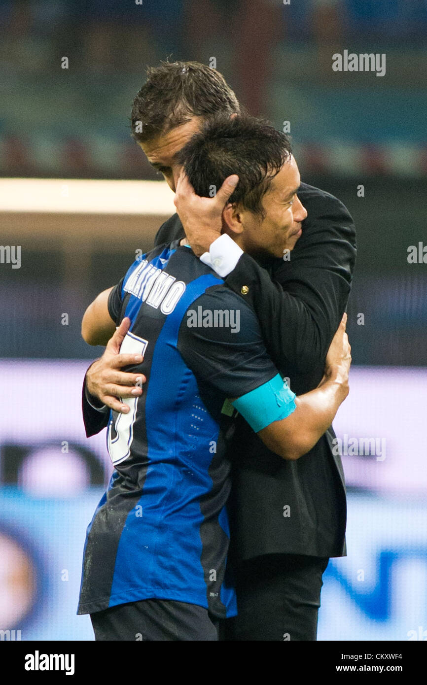 Milan, Italy. 30th Aug 2012. (L-R) Andrea Stramaccioni, Yuto Nagatomo ...