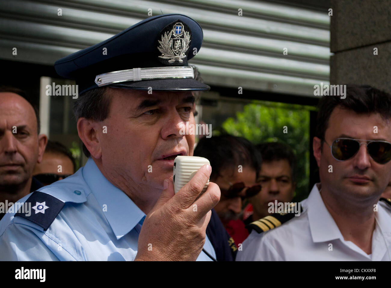 Police megaphone hi-res stock photography and images - Alamy