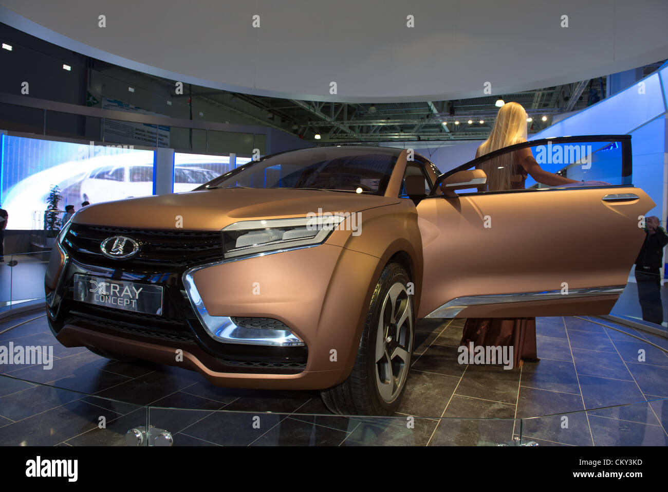 MOSCOW, RUSSIA - August 31: Moscow International Automobile Salon 2012. Lada XRAY concept ...