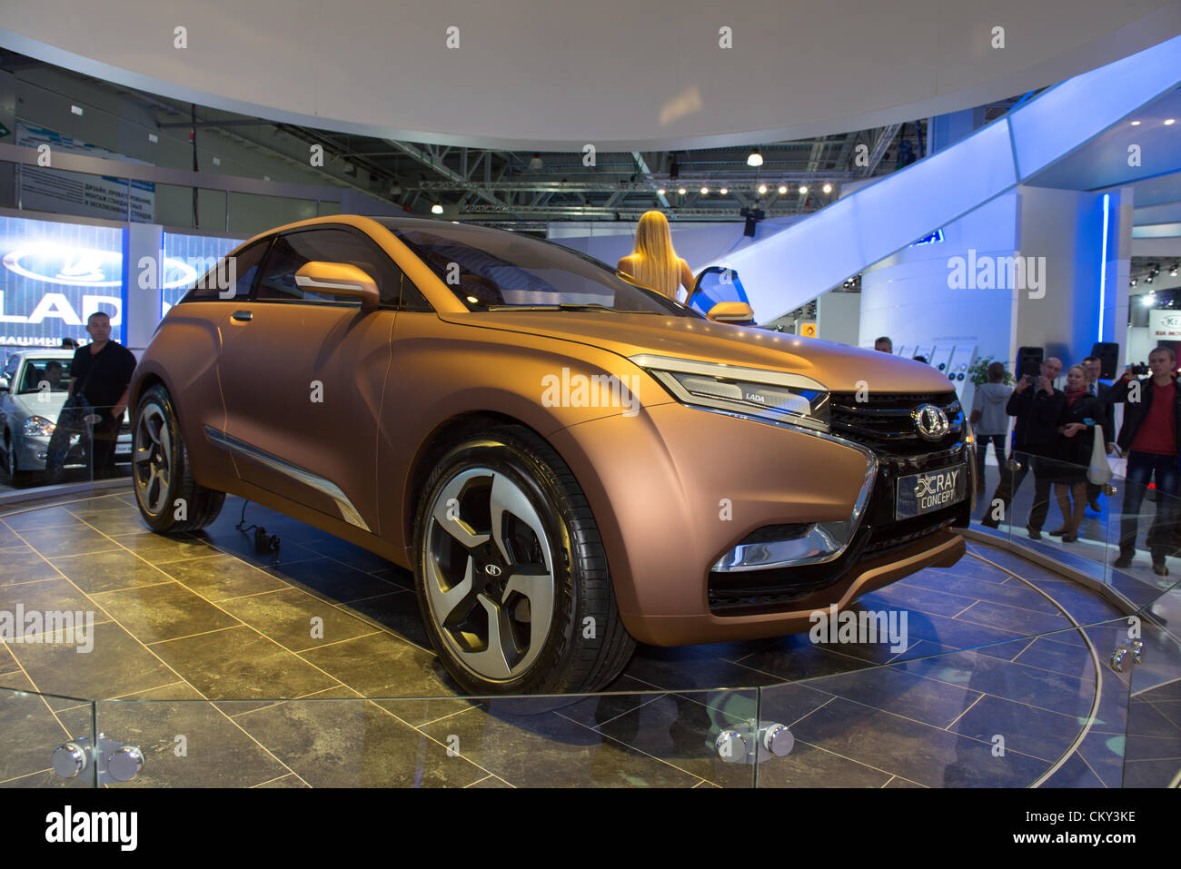 MOSCOW, RUSSIA - August 31: Moscow International Automobile Salon 2012. Lada XRAY concept ...