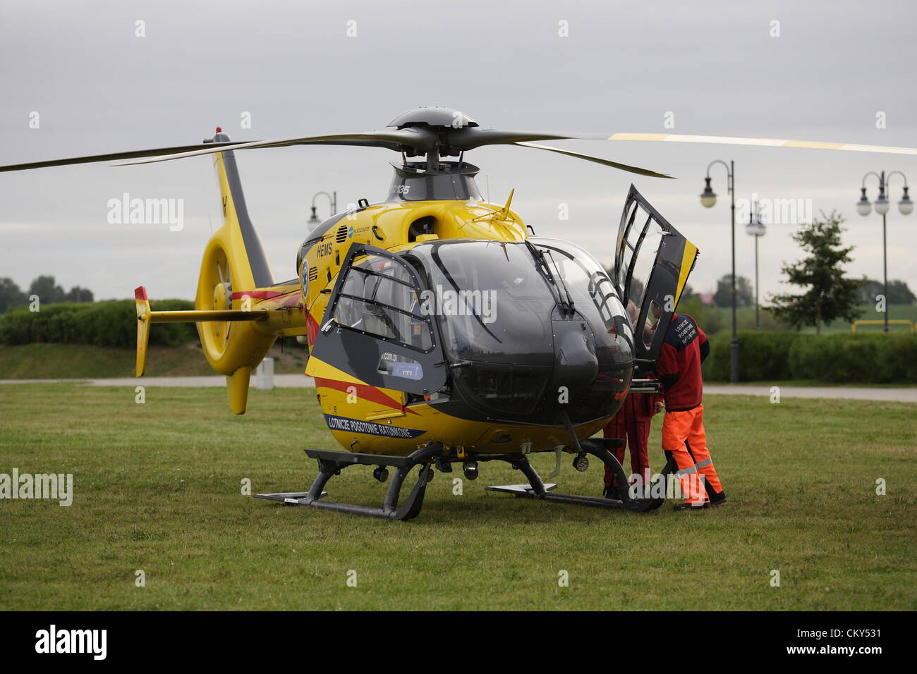 Tczew, Poland 1st, September 2012 HEMS helicopter rescue action ...