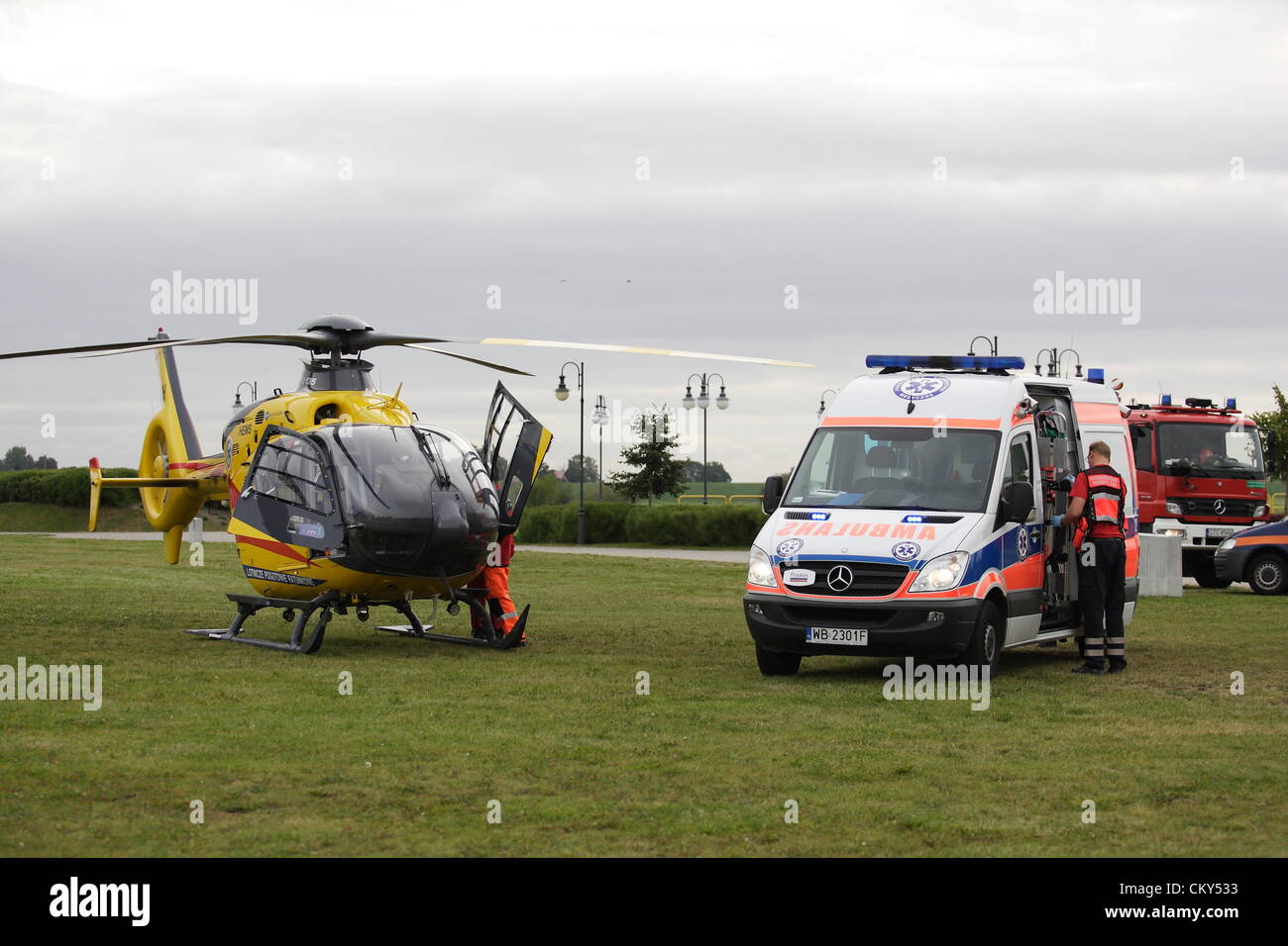 Tczew, Poland 1st, September 2012 HEMS helicopter rescue action ...