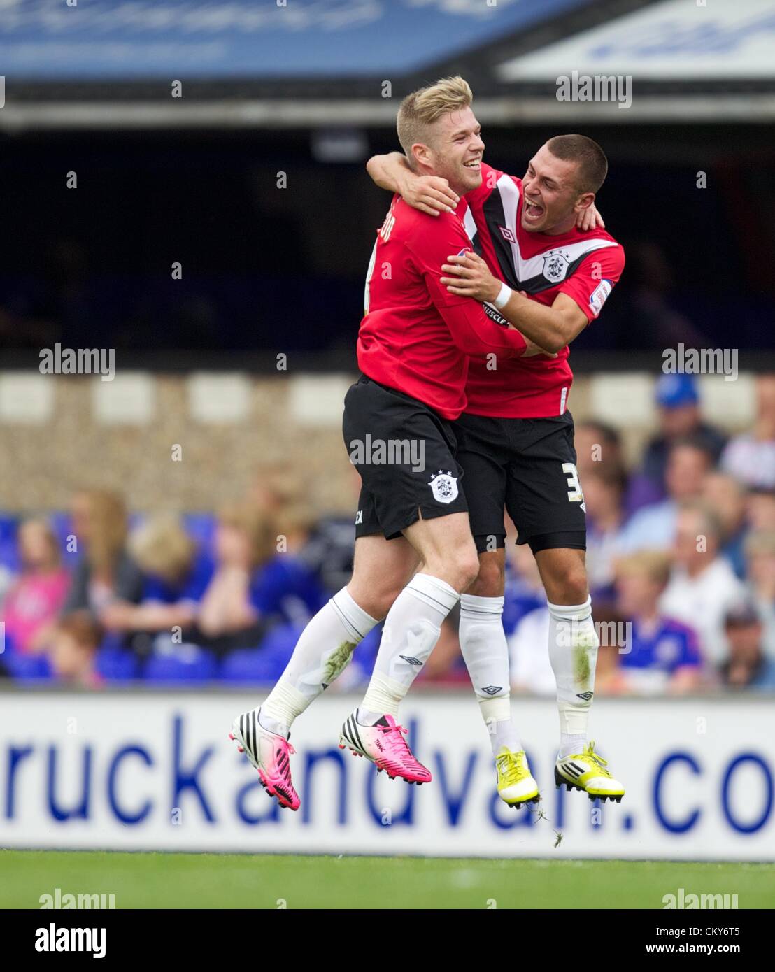 01.09.2012. Ipswich, England. Adam Clayton celebrates his goal during ...
