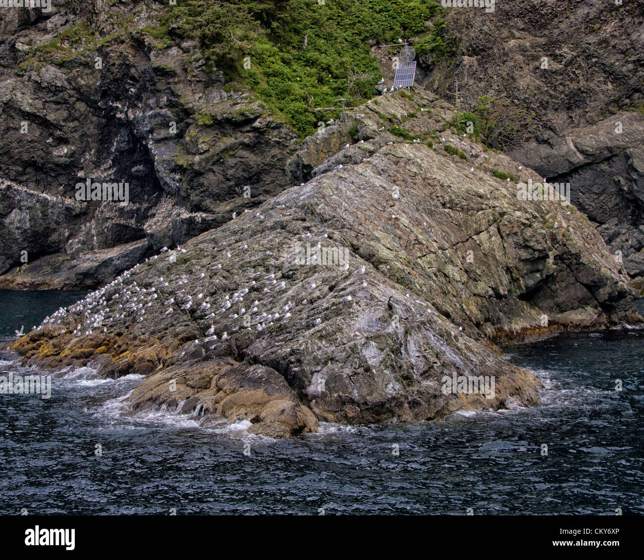 July 1, 2012 - Alaska, US - Radio antenna [top right] are mounted on ...