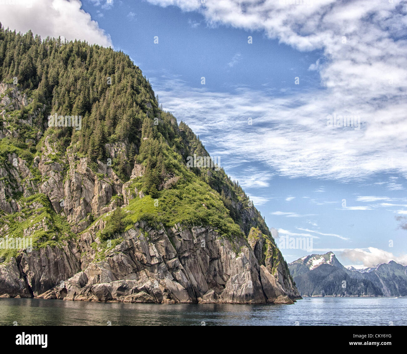 July 1, 2012 - Alaska, US - The granitic cliffs of Resurrection Bay ...
