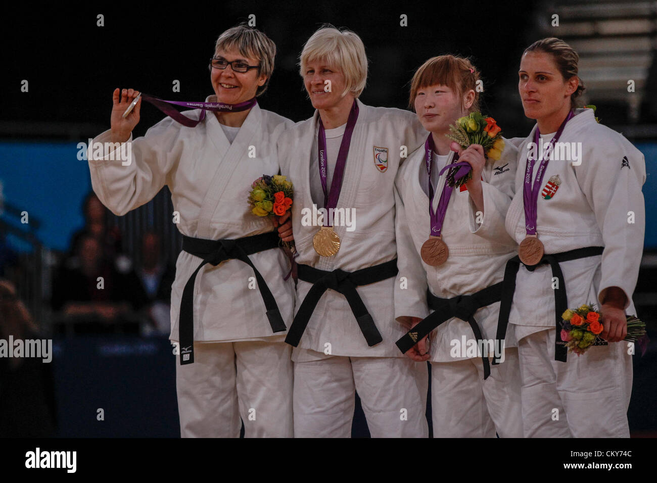 01.09.2012. London, England. Medallists in the women's under 70kg ...