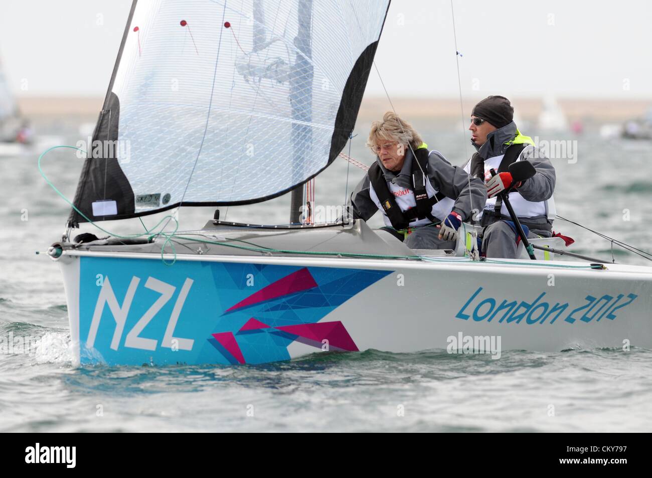 London 2012 Paralympics: Sailing Scud 18 class race Tim Dempsey and Jan ...