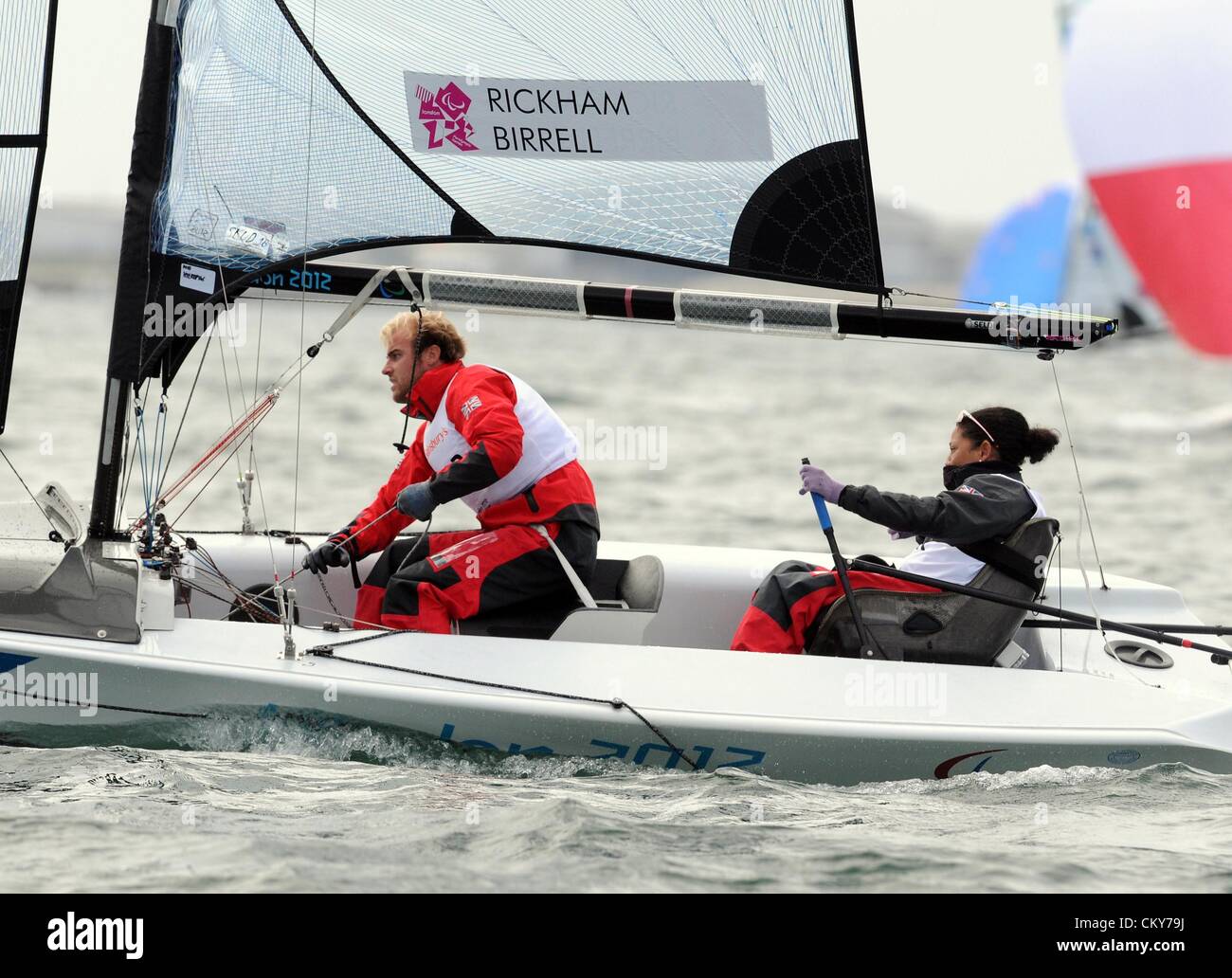 London 2012 Paralympics: Sailing Scud 18 class race Niki Birrell and ...