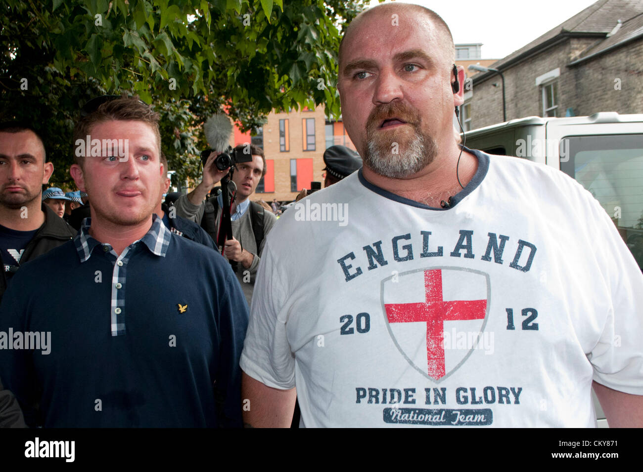London, UK. 01/09/12. Leader of the EDL, Stephen Yaxley-Lennon aka ...