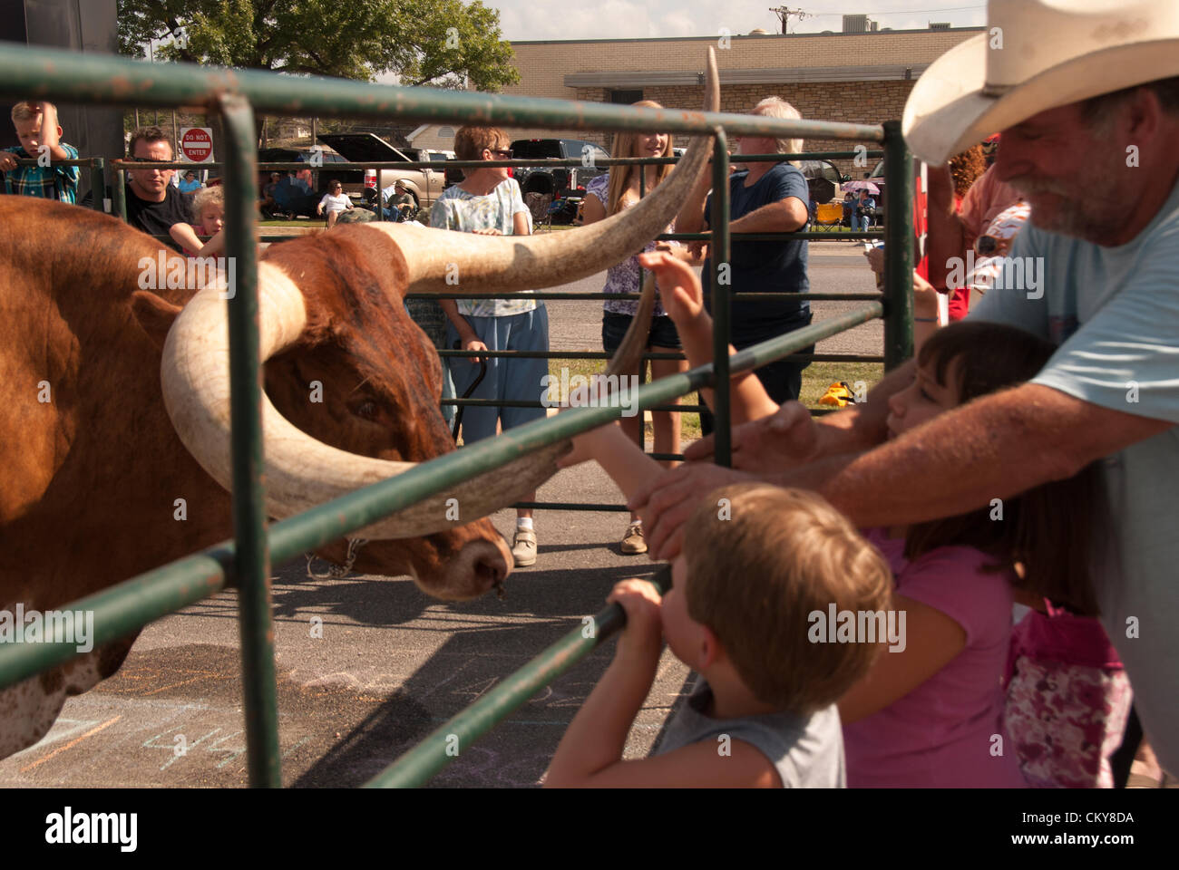1 September 2012 Bandera, Texas, USA - At the Cow Patty Bingo event in ...