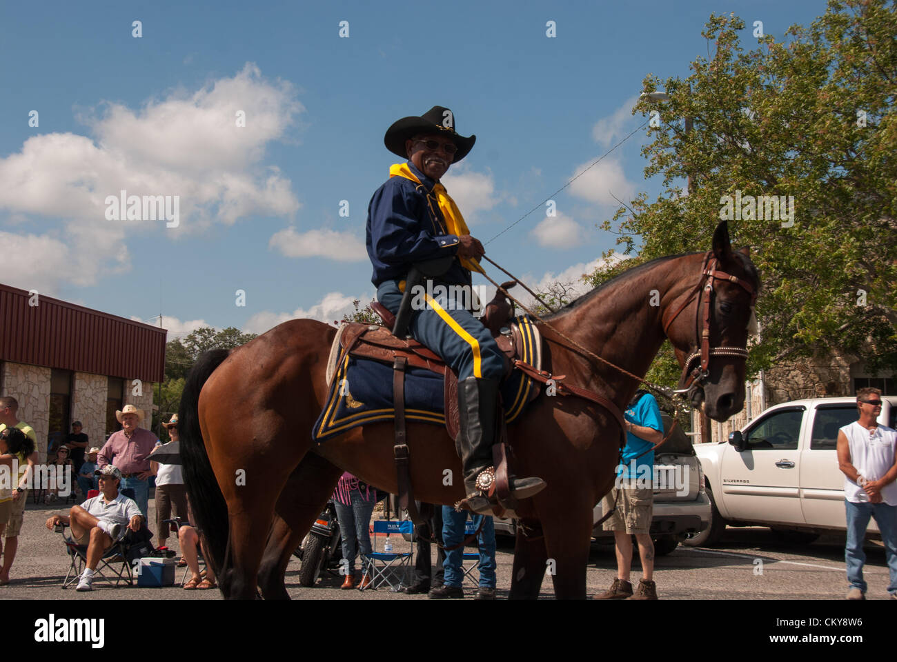 1 September 2012 Bandera, Texas, USA - A Buffalo soldier participates ...