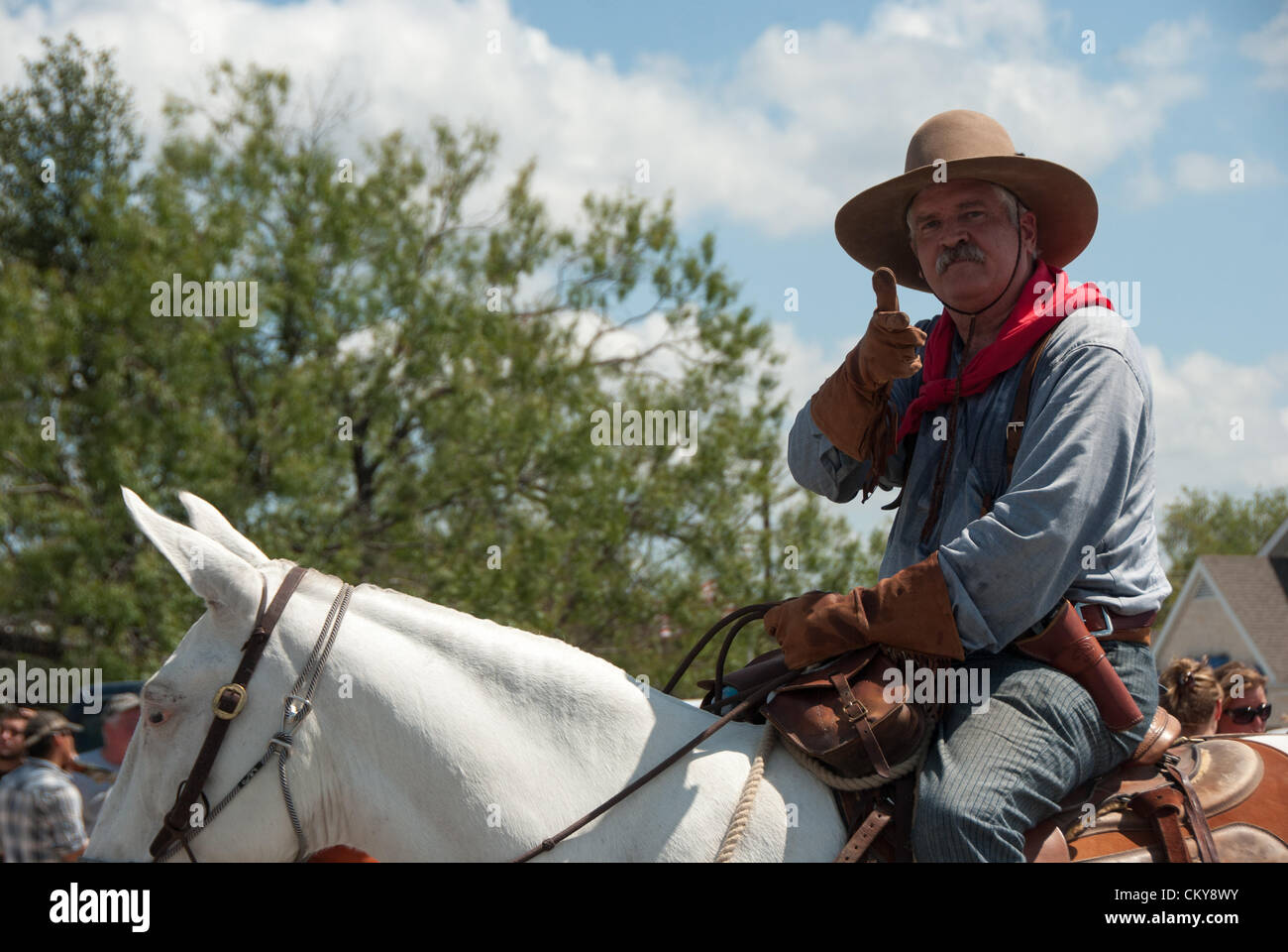 1 September 2012 Bandera, Texas, USA - A cowboy participates in the ...