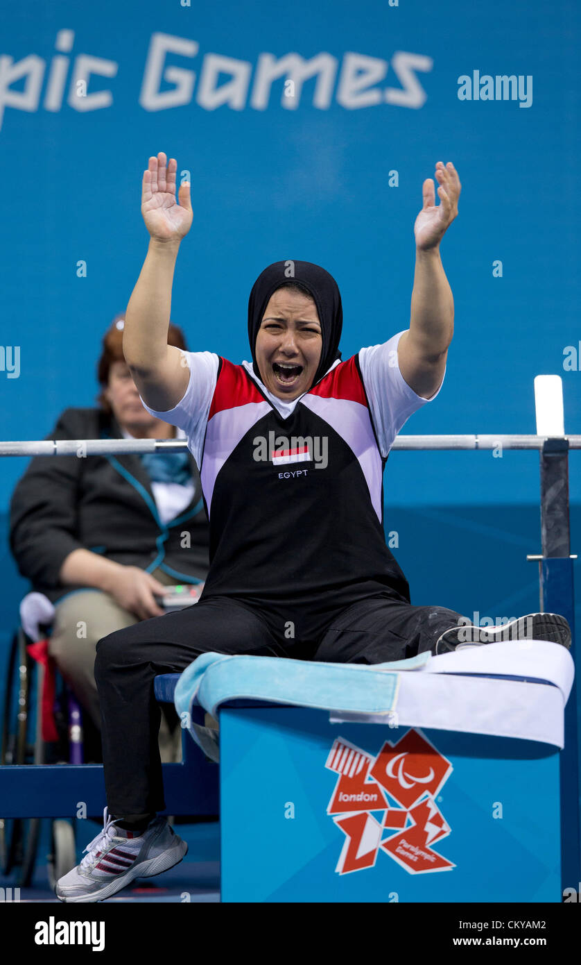 September 2, 2012 London, United Kingdom: Egypt's Fatma Omar celebrates ...